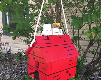 Snoopy Birdhouse Woodstock Dog House Birdhouse Bird Peanuts | Etsy