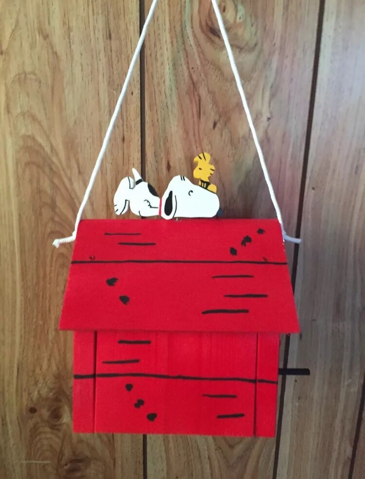 Snoopy Birdhouse Woodstock Dog House Birdhouse Bird Peanuts | Etsy