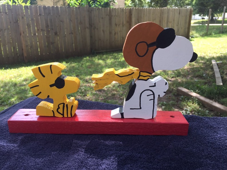Snoopy Flying Ace Mailbox Fence Line Topper Woodstock Red - Etsy