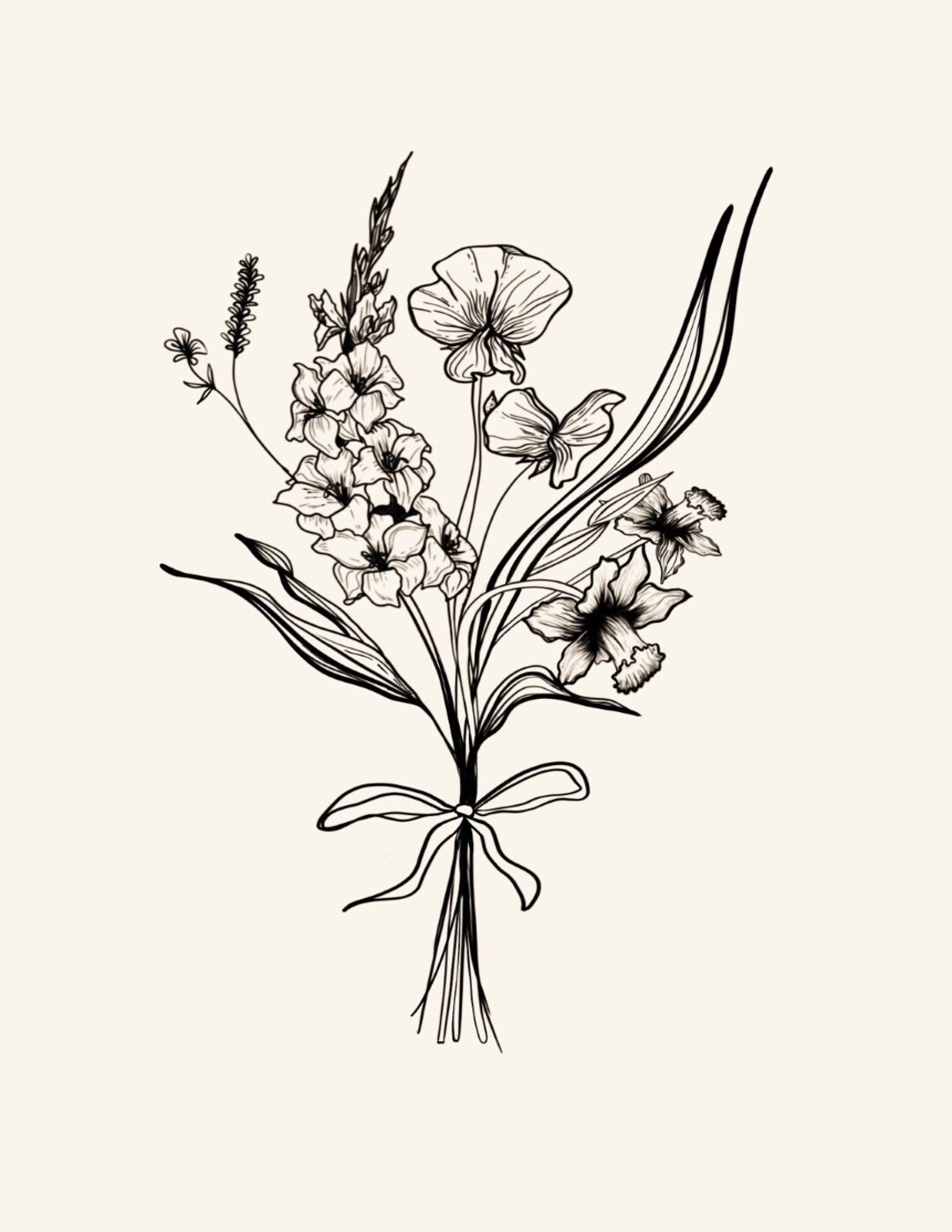 Birth Flower Drawing - Flowers of Each Birth Month in Your Family in a ...