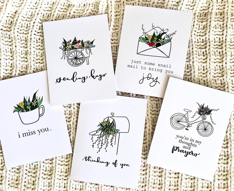 Assorted Greeting Cards Thoughtful Greeting Cards Handmade | Etsy