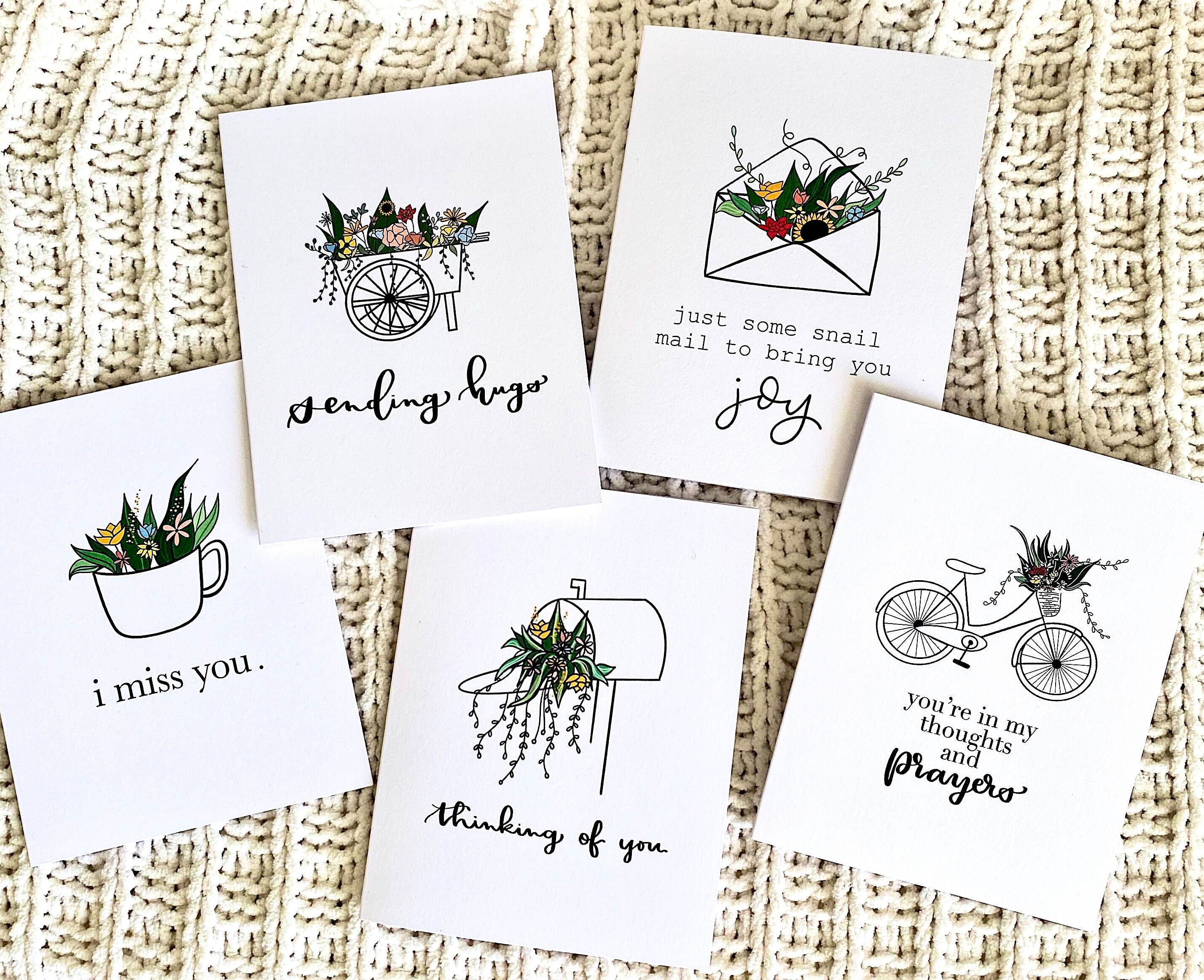 Assorted Greeting Cards Thoughtful Greeting Cards Handmade | Etsy