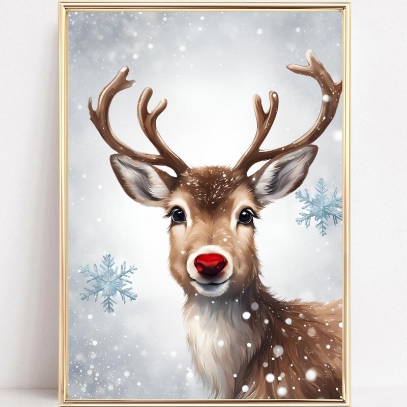 Reindeer Painting - Etsy