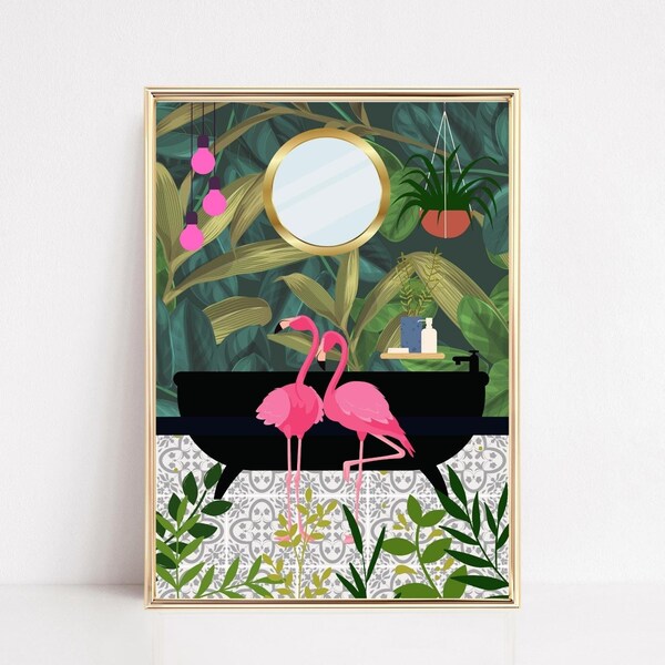 Flamingo Bathroom - Etsy