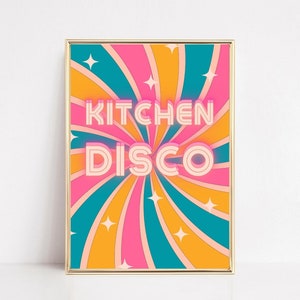 Kitchen Disco Art Print, Kitchen Wall Art, Retro Prints, Kitchen Decor ...