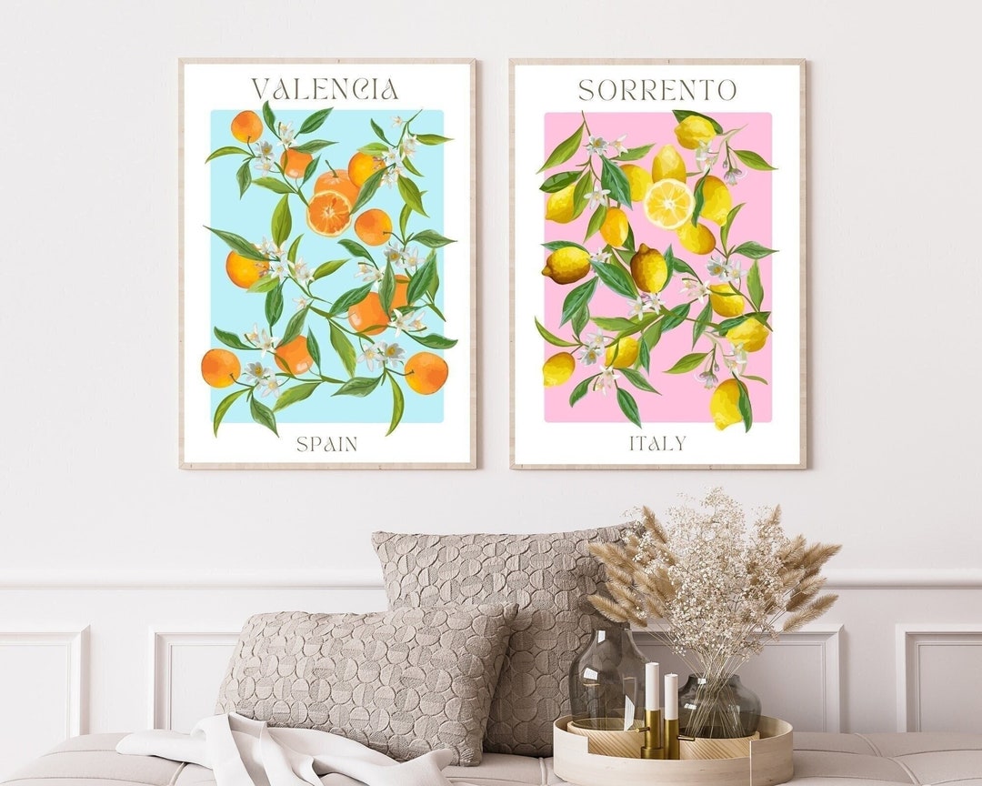 Valenien Wand Kunst Druck Set, Valentino Sorrento Drucke, 2 Obstmarkt ...