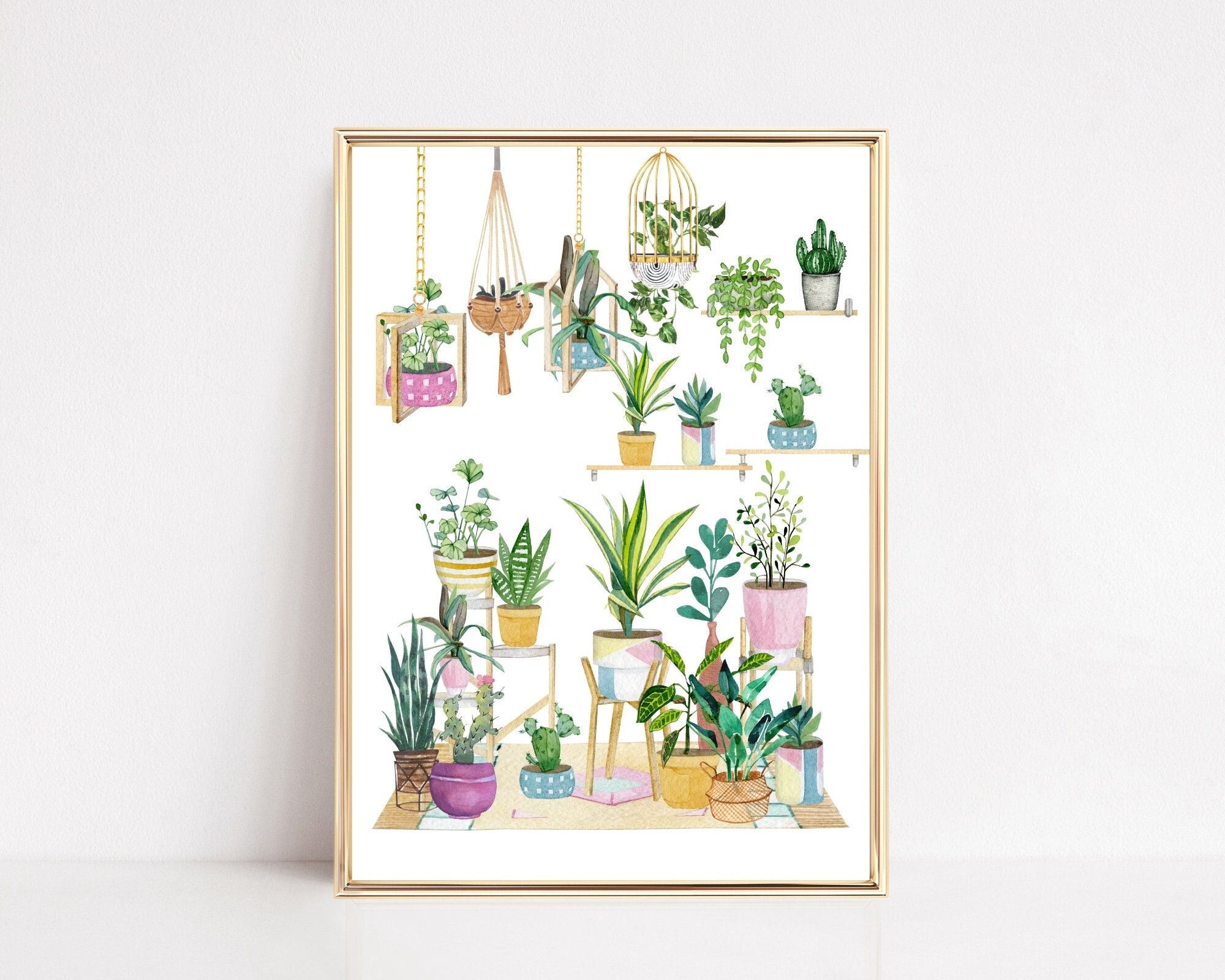 House Plants Wall Art, Indoor Plants Print, Plants Wall Art, Boho House ...
