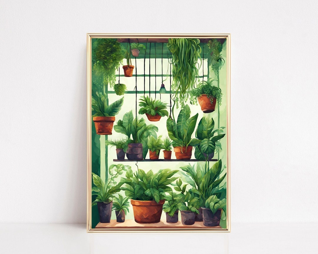 Botanical Indoor Houseplants Print Neutral Plant Wall Art House Plant ...