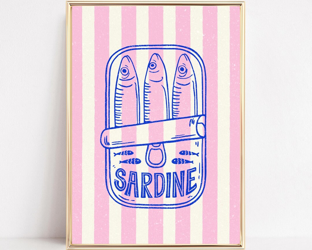 Sardines Wall Art Print Colorful Kitchen Printable Art Sardines Poster ...