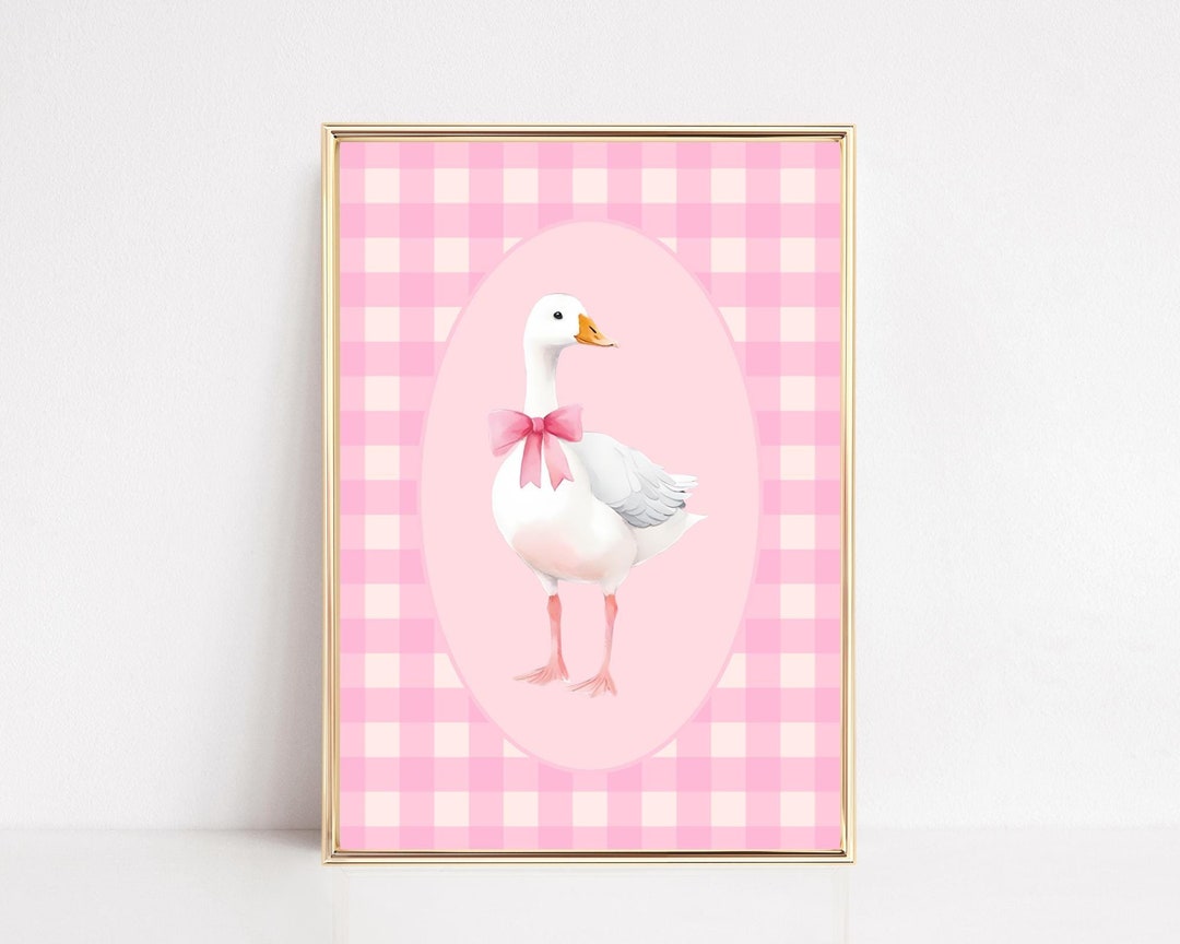 Vintage Goose Art Print Silly Goose Wall Art Cottagecore Goose Painting ...