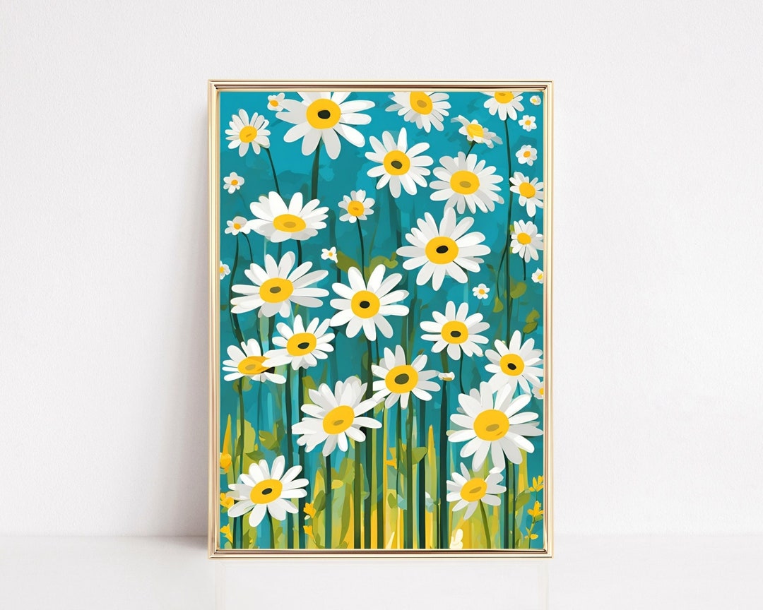 Daisy Flower Wall Art Print Daisy Printable Daisy Painting Wildflower ...