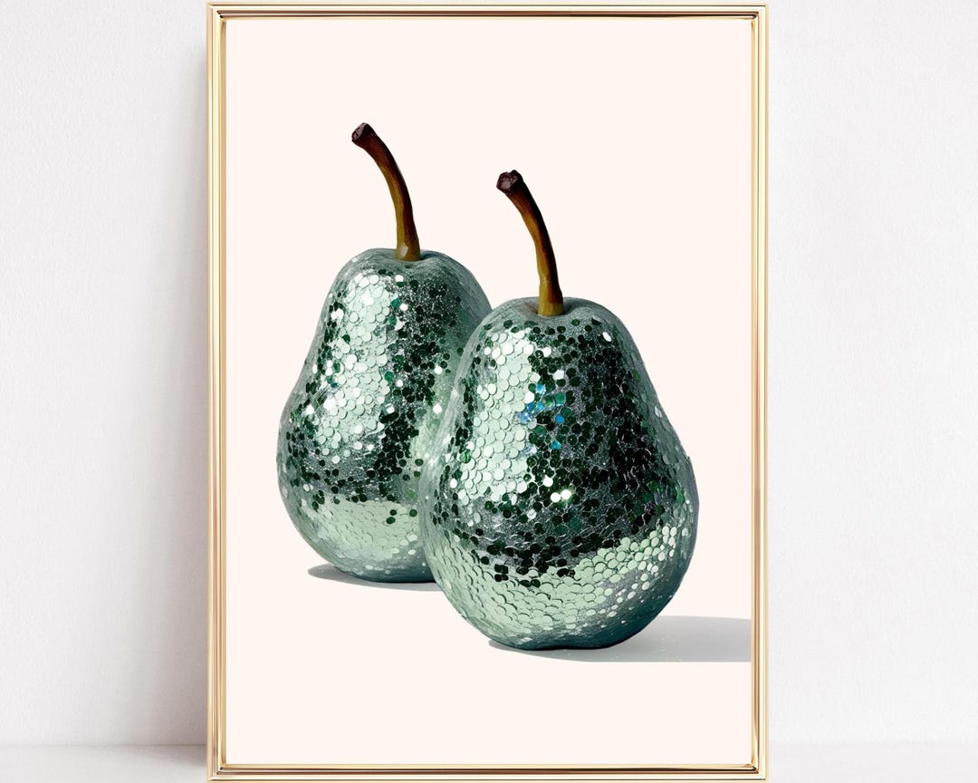 Disco Pears Art Printable Disco Ball Pears Wall Art Maximalist Disco ...