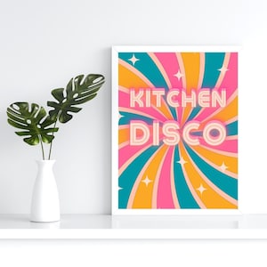 Kitchen Disco Art Print, Kitchen Wall Art, Retro Prints, Kitchen Decor ...