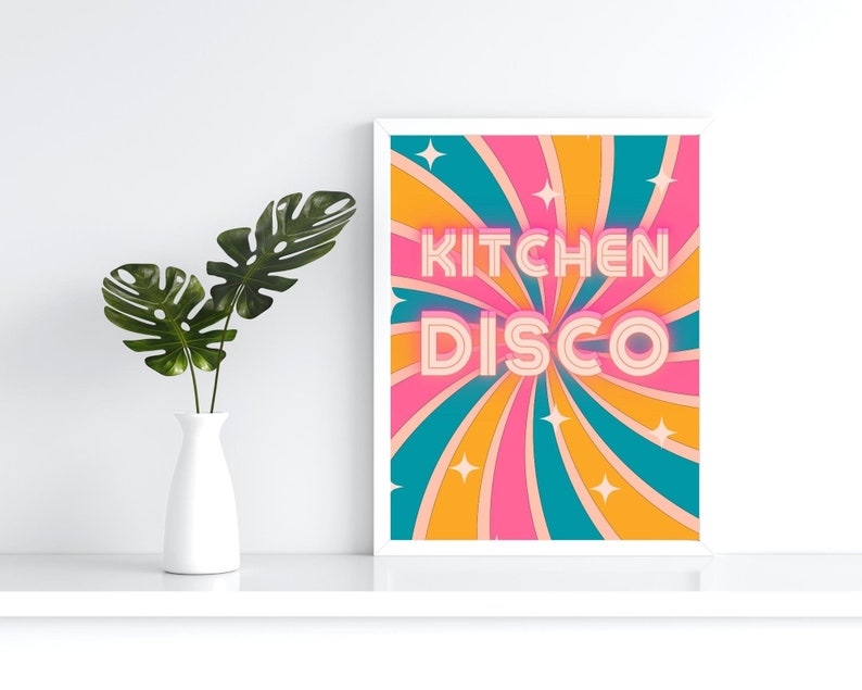 Kitchen Disco Art Print Kitchen Wall Art Retro Prints - Etsy
