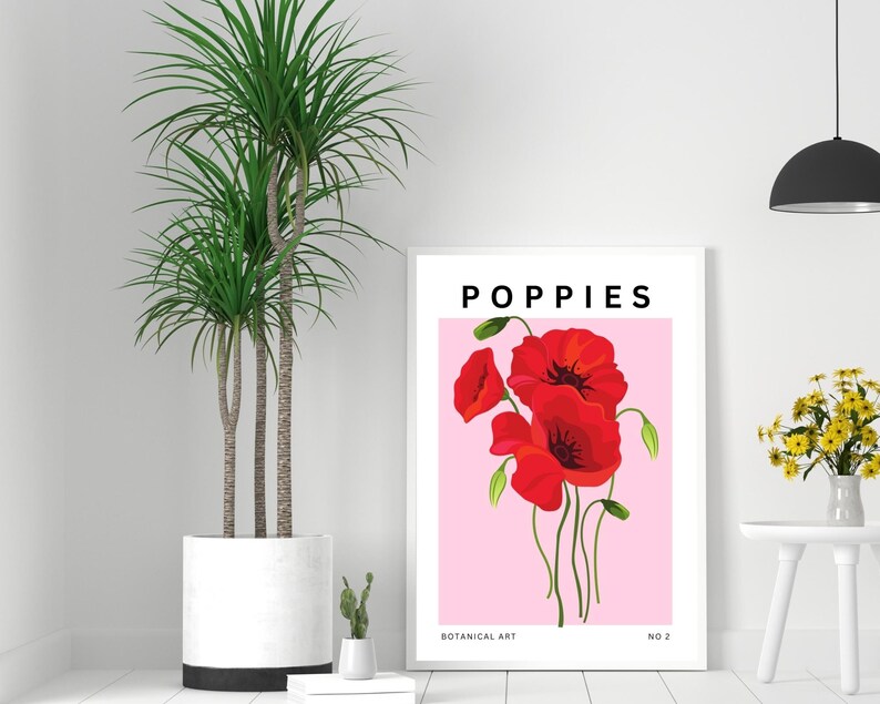 Poppies Art Print Poppy Wall Art Poppies Flower - Etsy