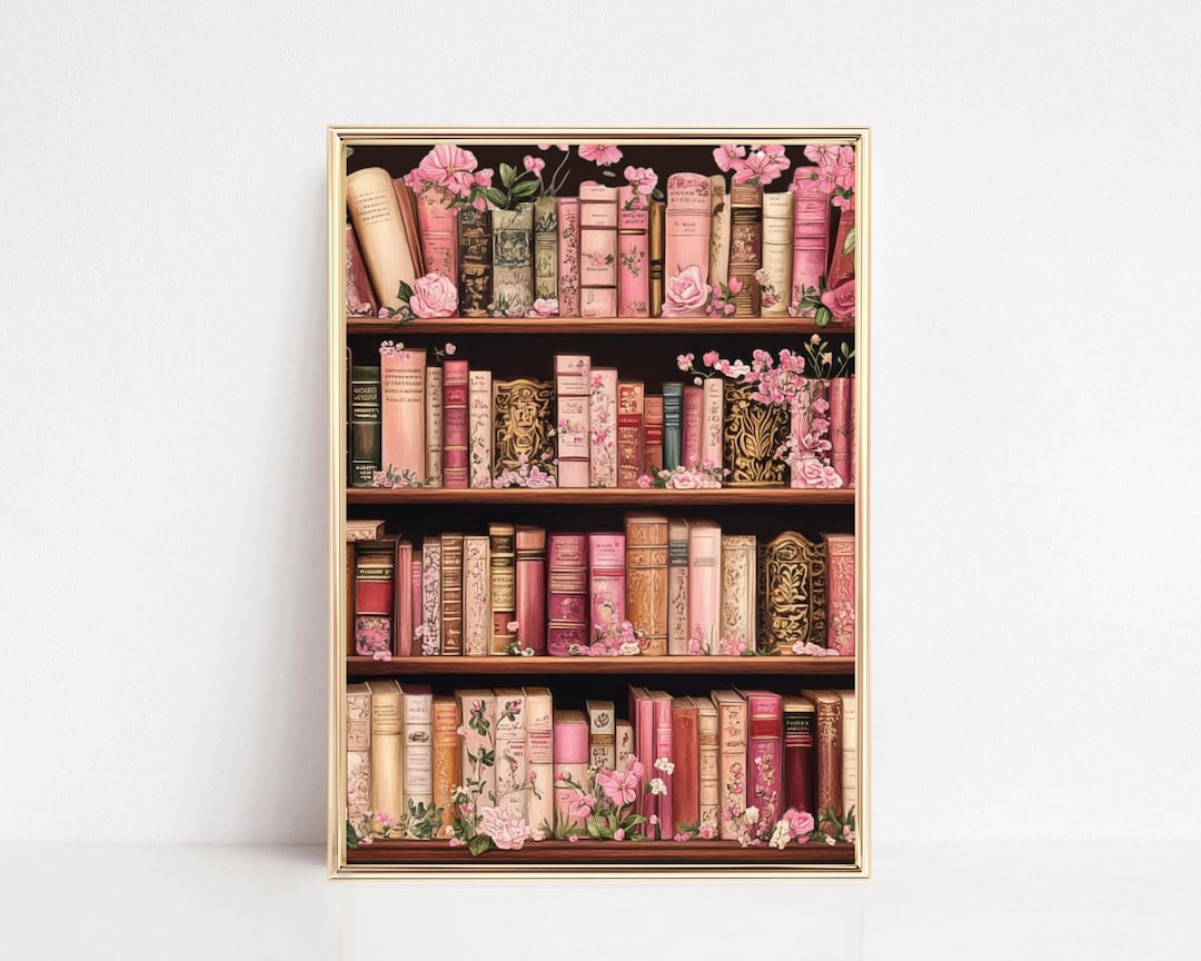 Vintage Library Books Art Printable Stack of Books Wall Art Books ...