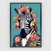 Colorful Zebra Portrait Print Eclectic Zebra Printable Animal Portrait ...