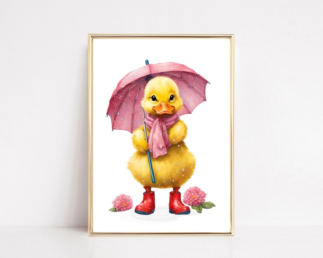 Cute Duck Art Print Baby Duck Wall Art Sweet Duckling Poster Duckling ...