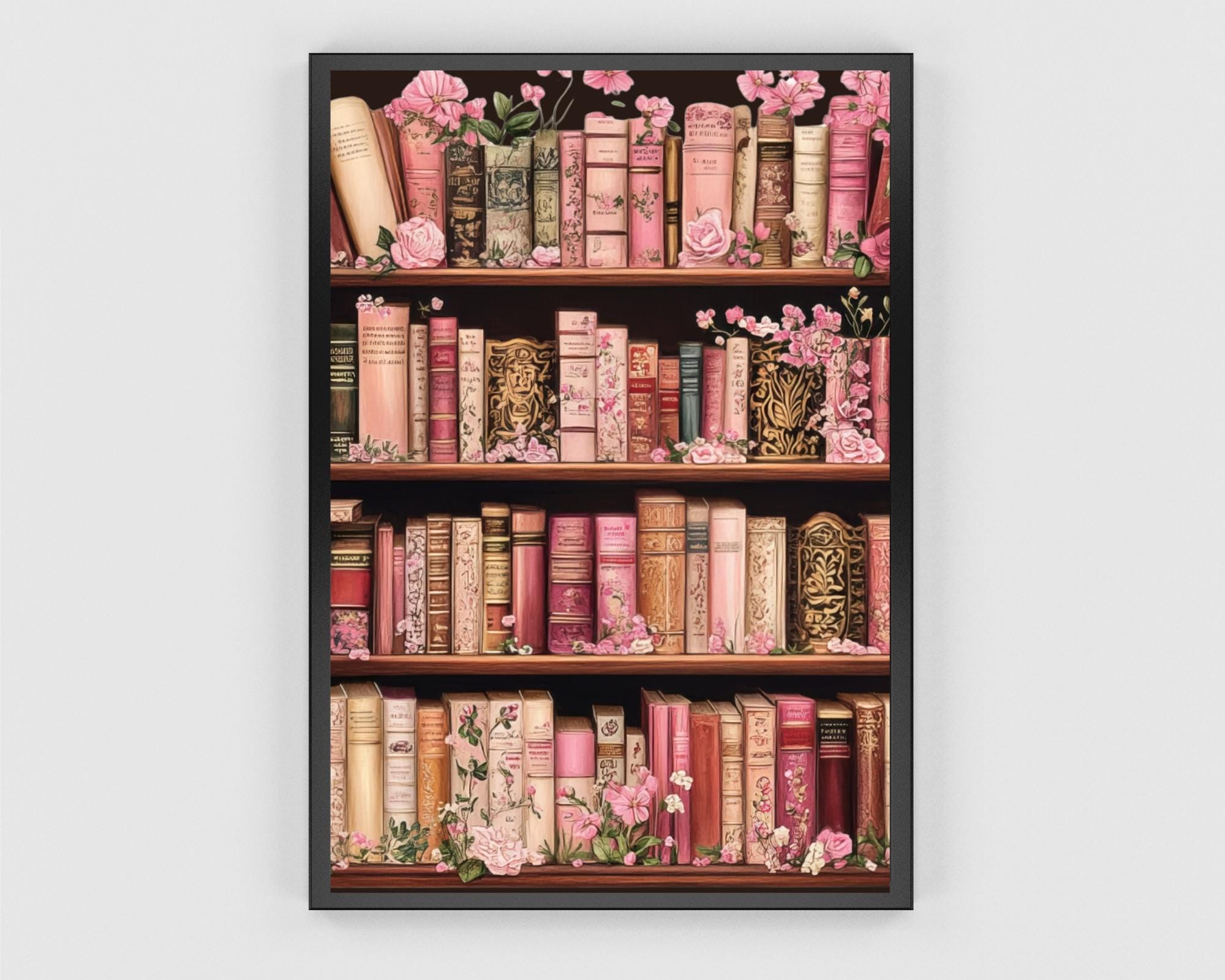 Vintage Library Books Art Printable Stack of Books Wall Art Books ...