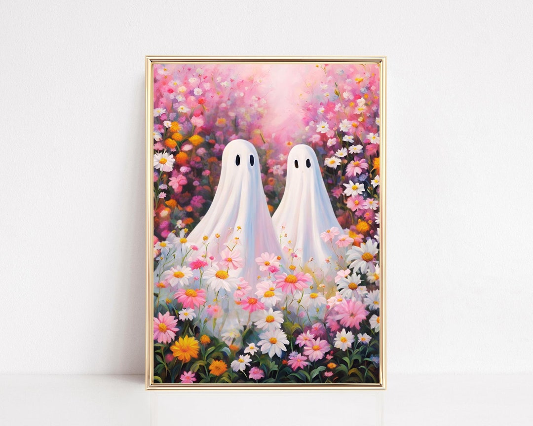 Flowers and Ghosts Art Print Botanical Wildflowers Ghost Floral Wall ...
