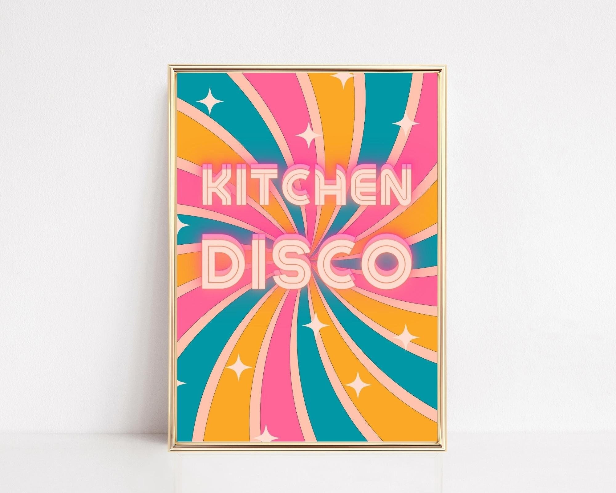 Kitchen Disco Art Print, Kitchen Wall Art, Retro Prints, Kitchen Decor ...