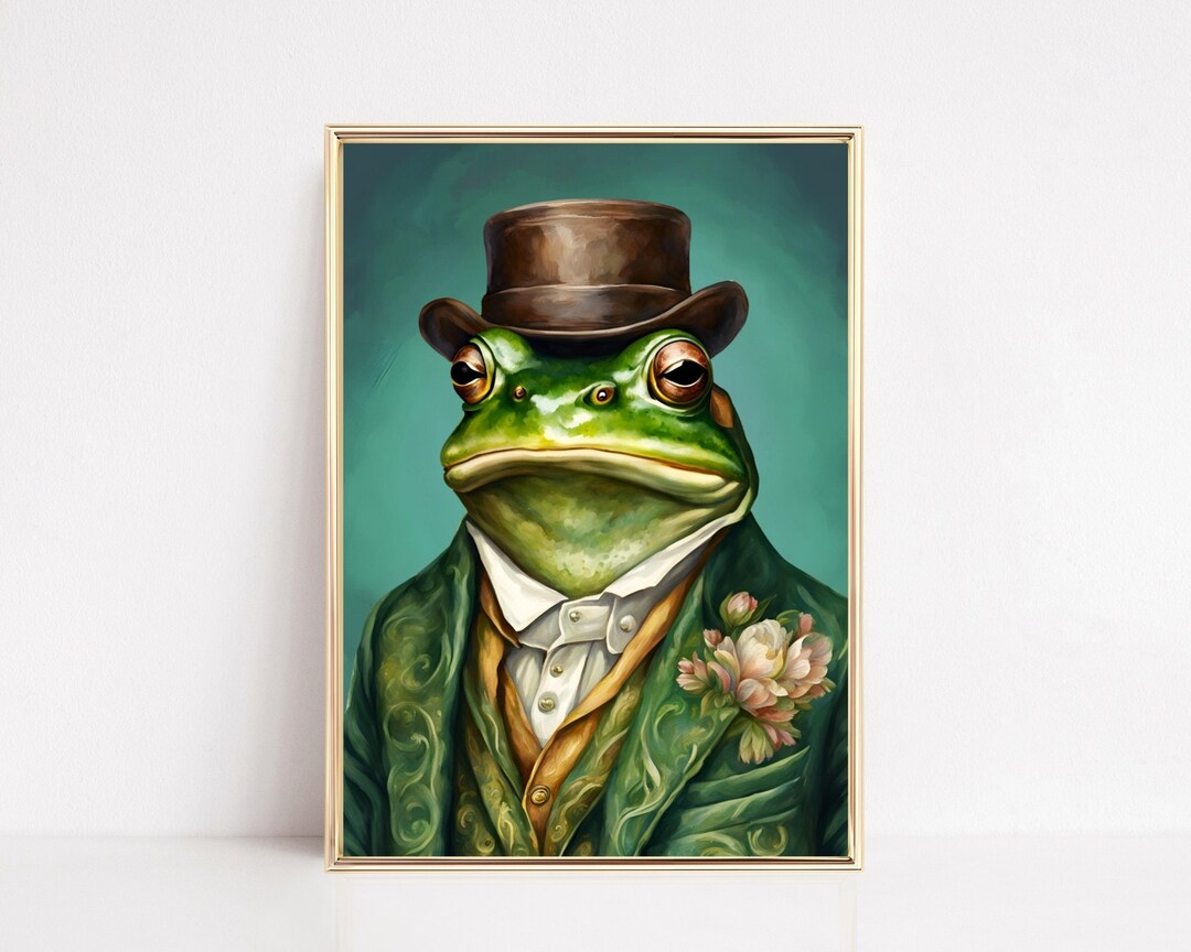 Renaissance Style Toad Art Print Maximalist Animal Fashion Poster Funny ...