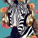 Colorful Zebra Portrait Print Eclectic Zebra Printable Animal Portrait ...