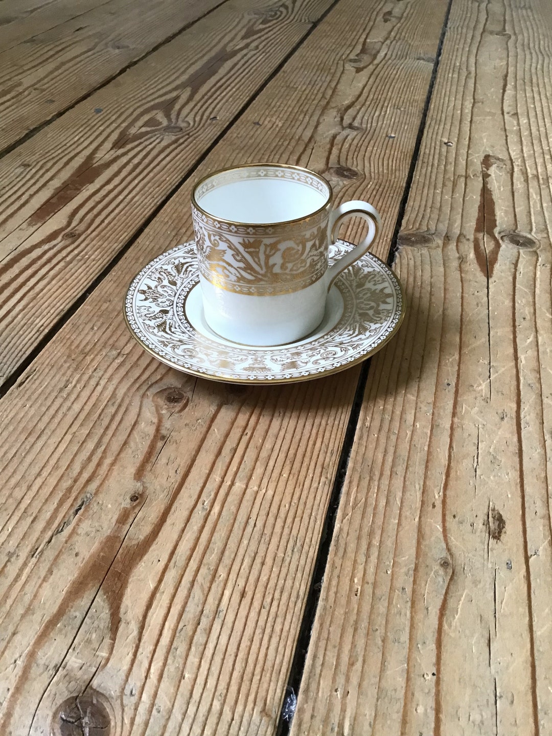 Wedgwood Bone China Coffee/espresso Cup and Saucer. Florentine Gold ...