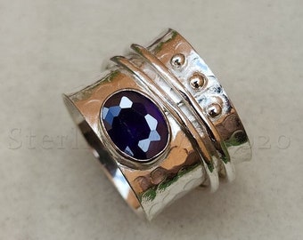 Sapphire Spinner Ring - Etsy