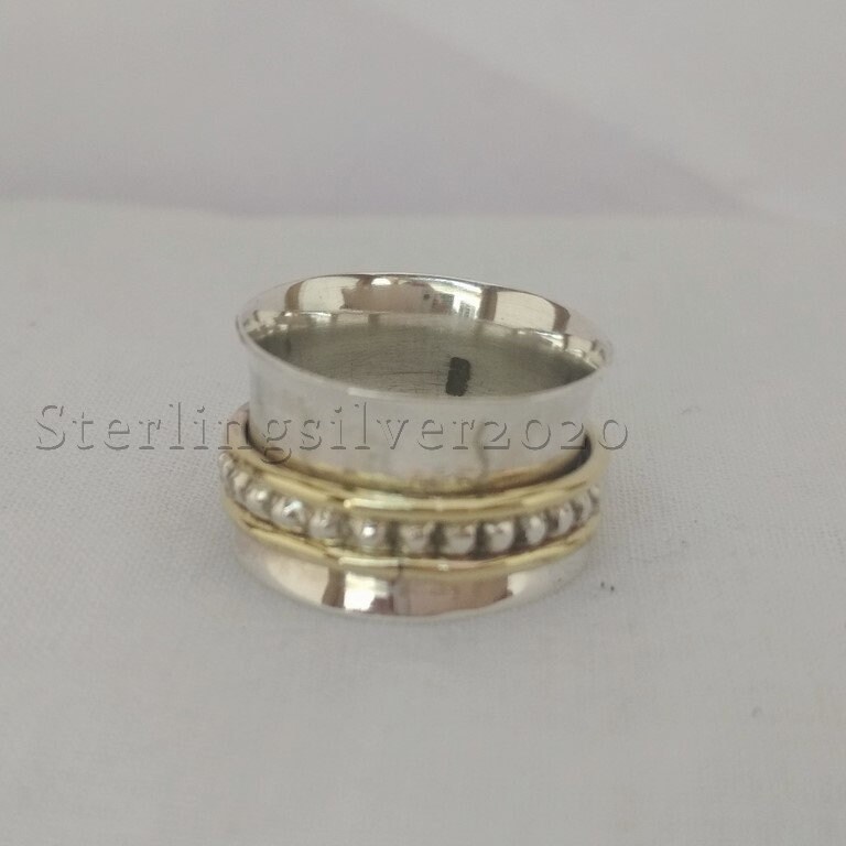 Solid 925 Sterling Silver Spinner Ring Spinning Ring Spin - Etsy