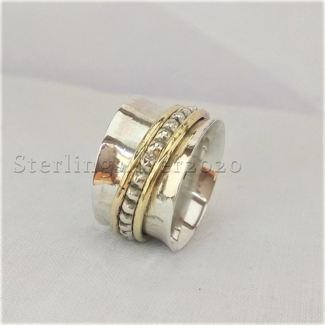 Solid 925 Sterling Silver Spinner Ring, Spinning Ring, Spin Ring ...