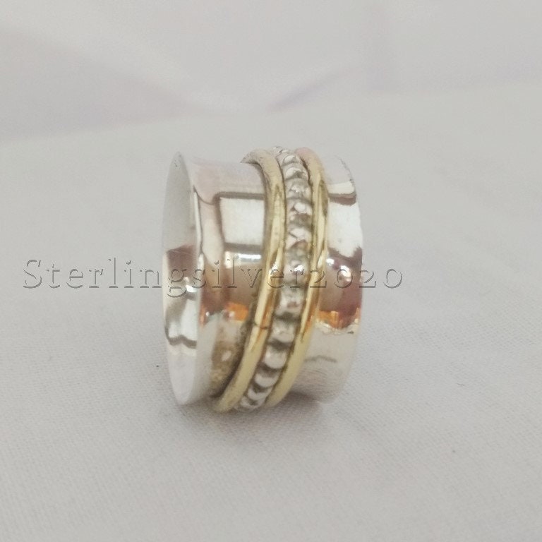 Solid 925 Sterling Silver Spinner Ring Spinning Ring Spin - Etsy