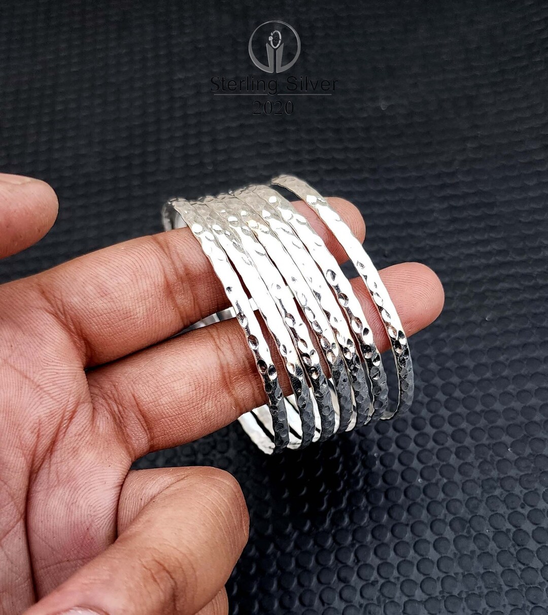 Hammered Bangles, Set of 7 Bangles, 7 Days Bangle, Stacking Bangles ...