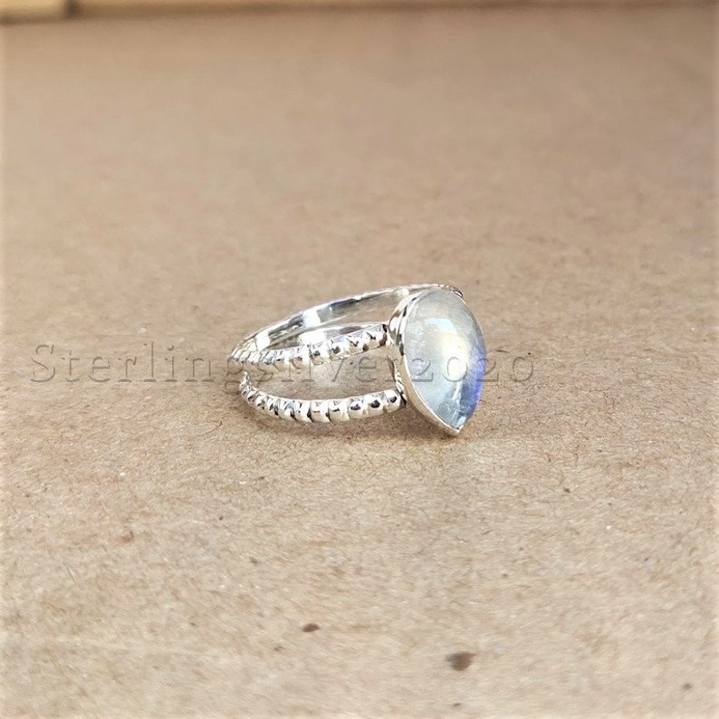 Blue Fire Moonstone Ring Sold 925 Sterling Silver Ring - Etsy