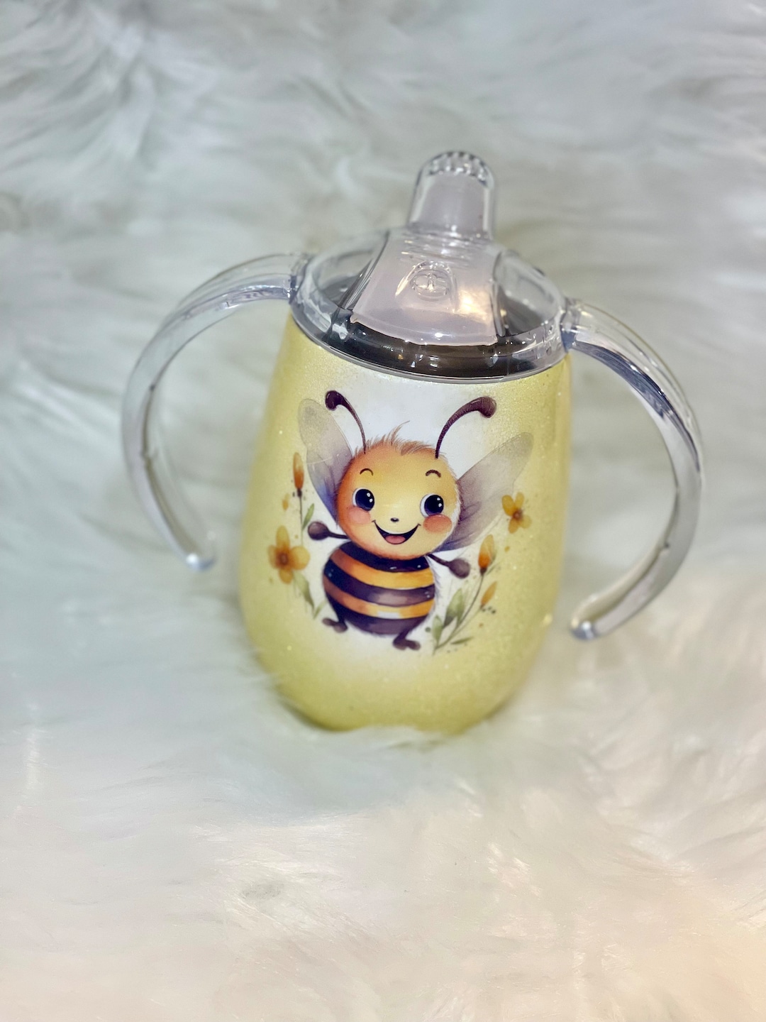 Bumble Bee Yellow Glitter Sippy Cup Cute Bee Sippy Cup Yellow Sippy Cup ...