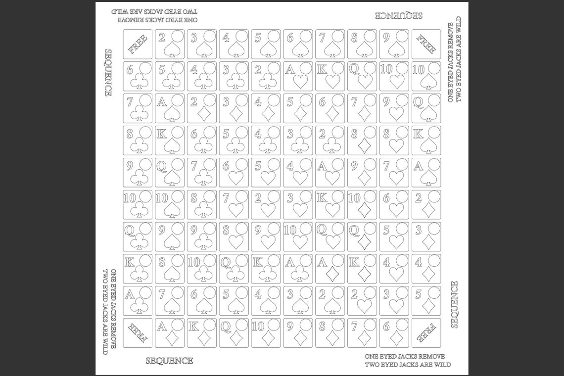 Sequence Board Game DIGITAL FILES ONLY .dxf .eps .svg .ai .pdf - Etsy