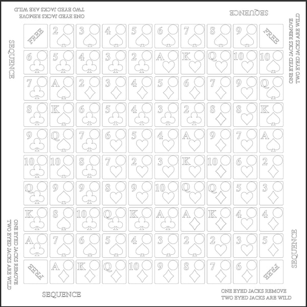 Sequence Game Board - Etsy