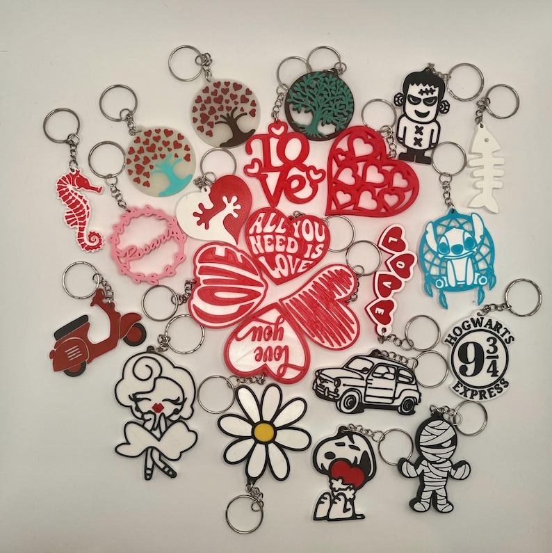 Custom 3D Printed Keychain | Various Shapes and Colors | Made With PLA ...