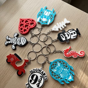 Custom 3D Printed Keychain | Various Shapes and Colors | Made With PLA ...