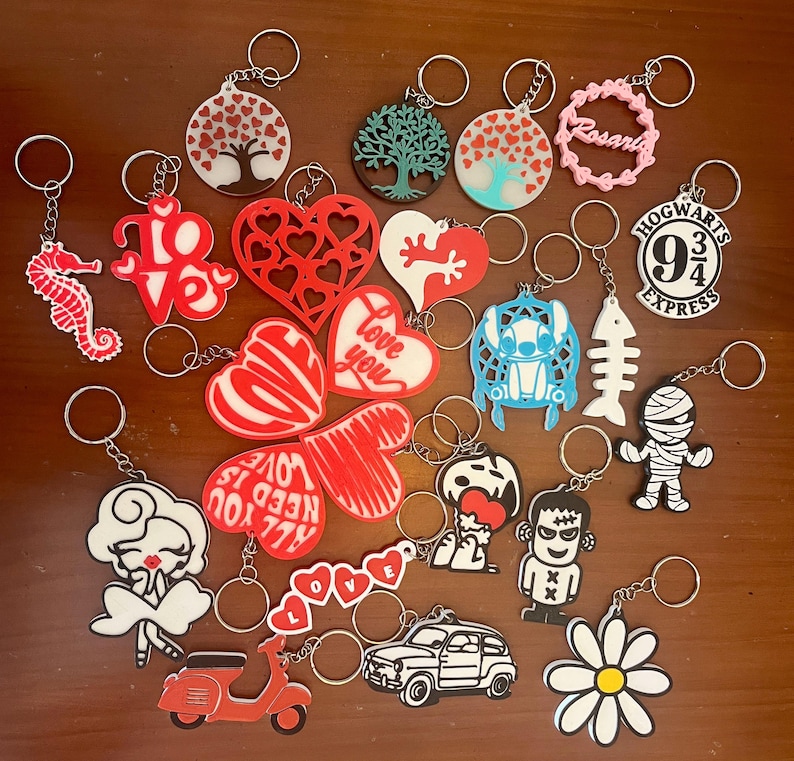 Custom 3D Printed Keychain | Various Shapes and Colors | Made With PLA ...