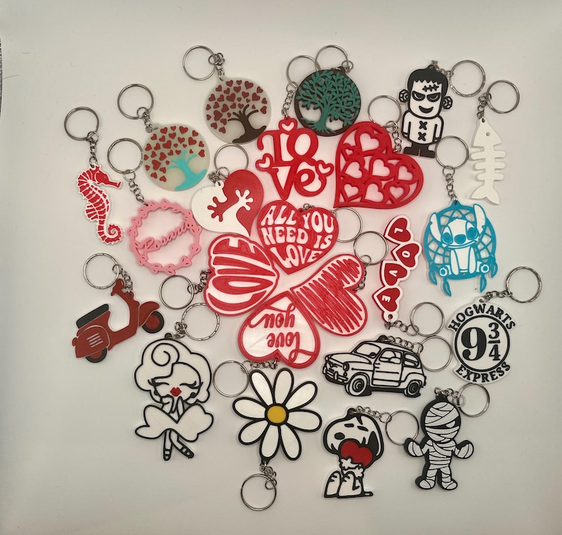 Custom 3D Printed Keychain | Various Shapes and Colors | Made With PLA ...