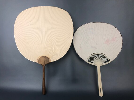 Set of 2 Vintage Japanese Hand Fans - Gem