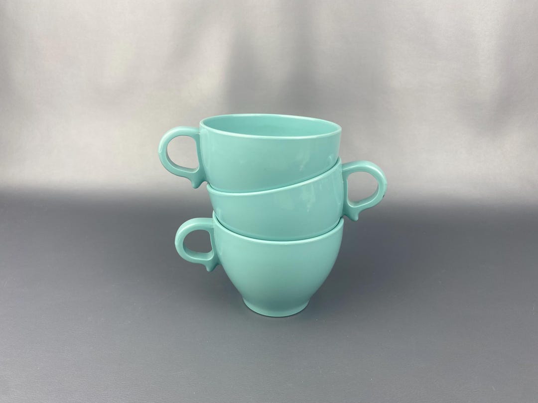 1950s Set of 3 Melmac Melamine Turquoise Blue Cups. Made in Canada. - Etsy