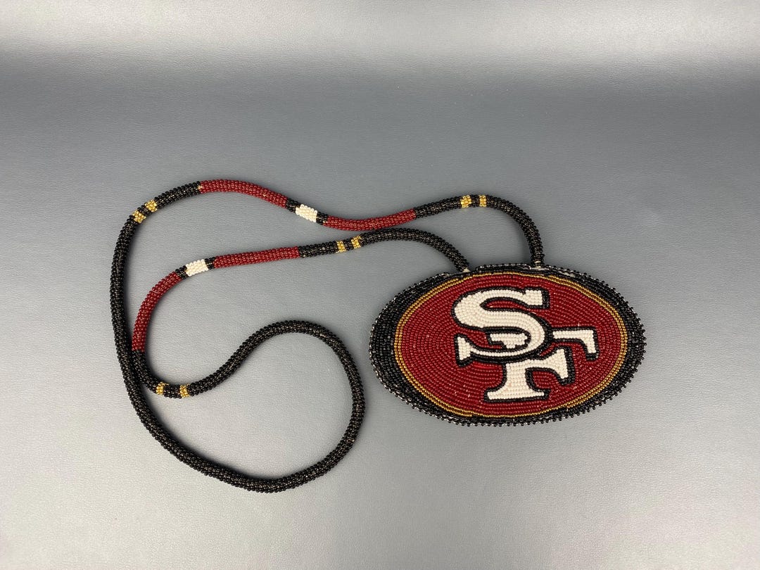 Handmade Hand-beaded San Francisco 49ers NFL Large Pendant With Beaded ...