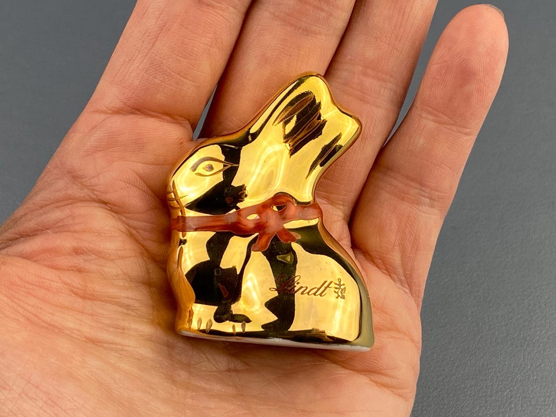 Villeroy & Boch Golden Lindt Miniature Porcelain 2” (5cm) Bunny. Near ...