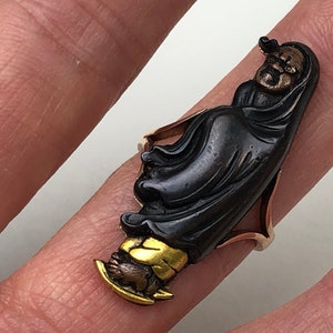 Rare Antique Menuki Japanese Samurai Sword Ornament Daruma father of ...