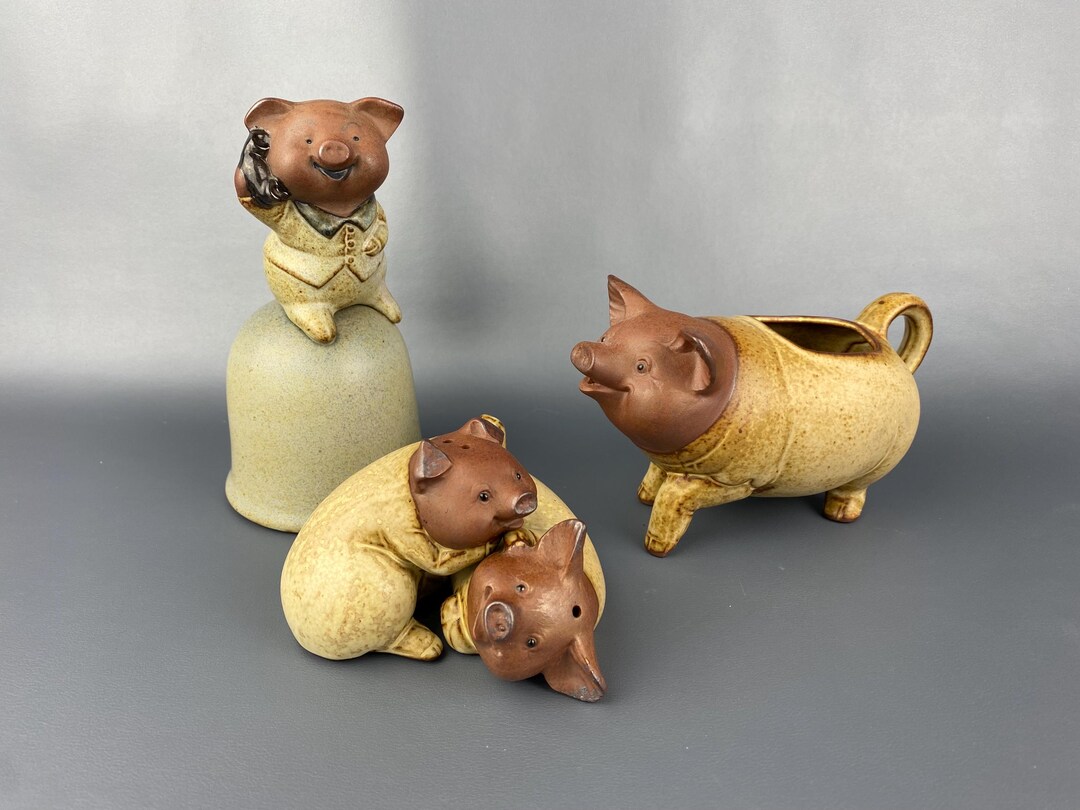 Collection of Vintage 1970s Ceramic Pig Salt & Pepper Shakers, Pig ...