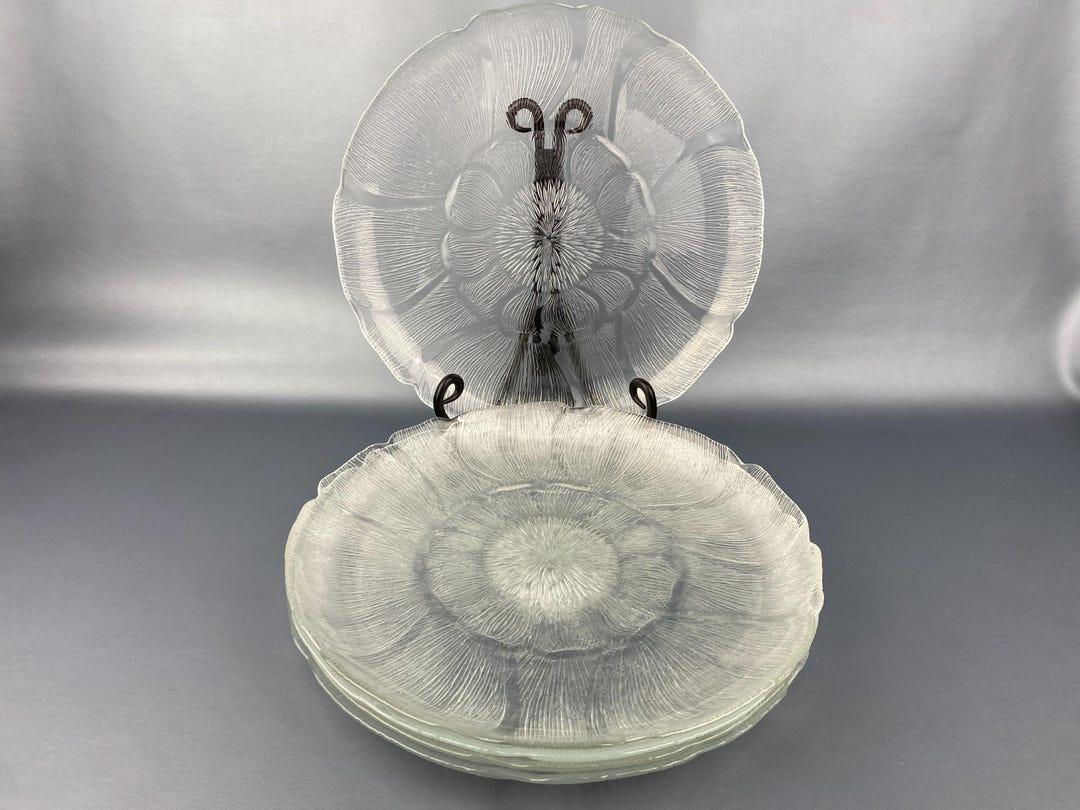 Set of 5 Arcoroc fleur 10.75 Glass Dinner Plates. Made in France. - Etsy
