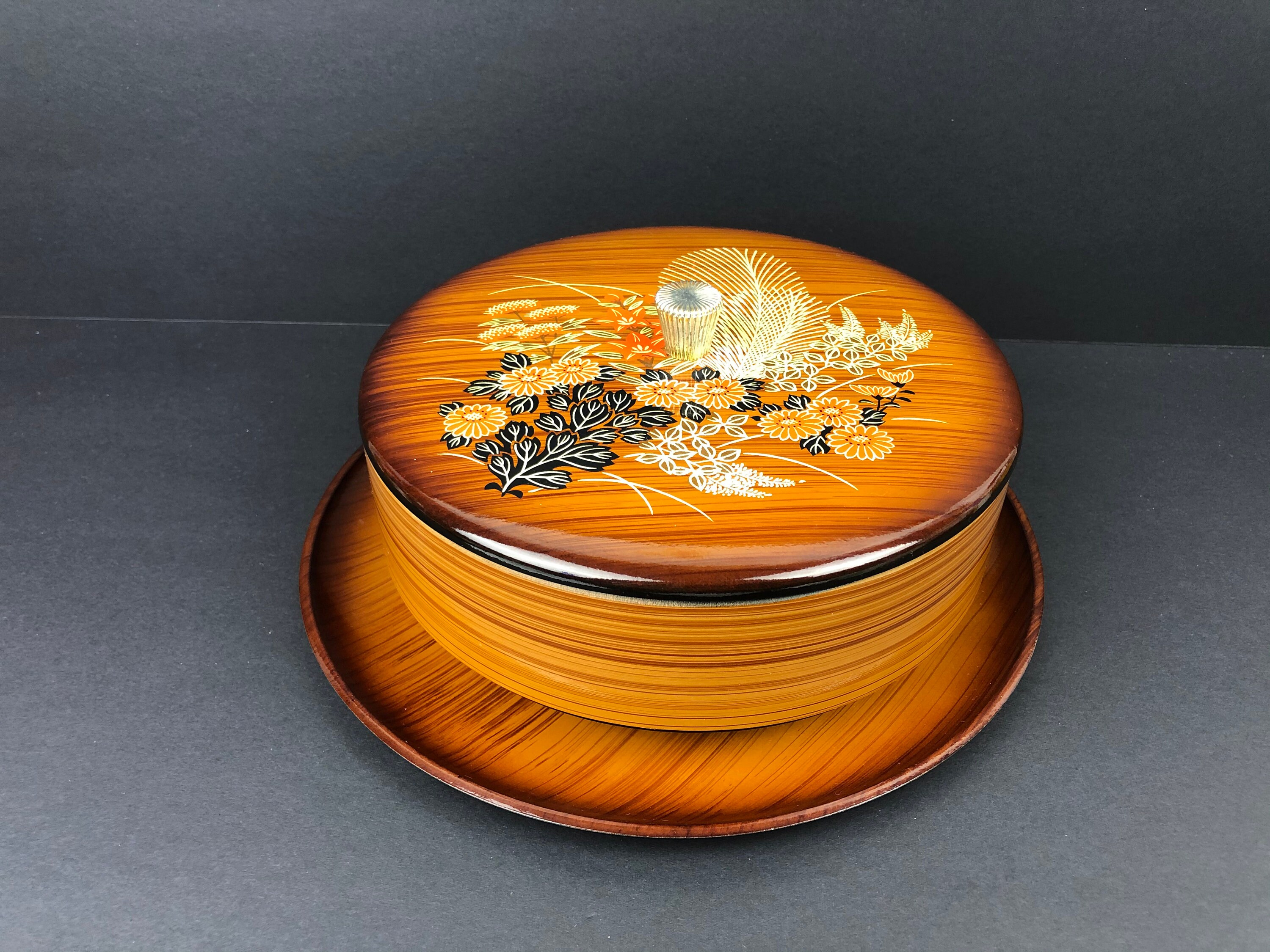 A Vintage Plastic Japanese Lacquer-look Covered Container With - Etsy