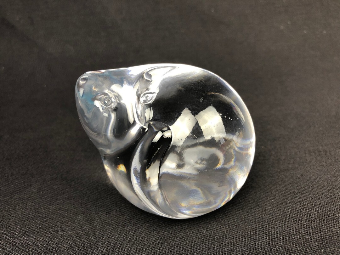 1986 Cat Crystal Glass Paperweight Made by Goebel of Germany - Etsy